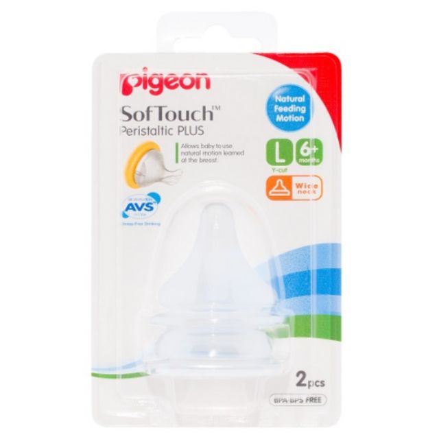 Original Pigeon SofTouch Peristaltic PLUS Wide-Neck Nipple (L size) | Shopee Malaysia