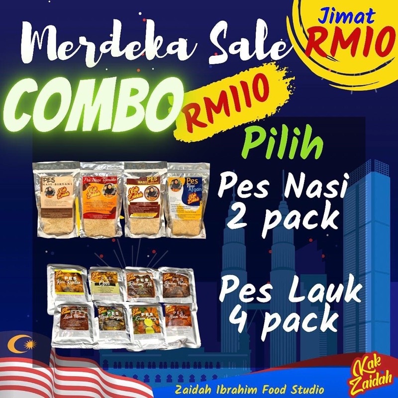Merdeka Sale Combo Pes Nasi dan Pes Lauk Kak Zaidah | Shopee Malaysia