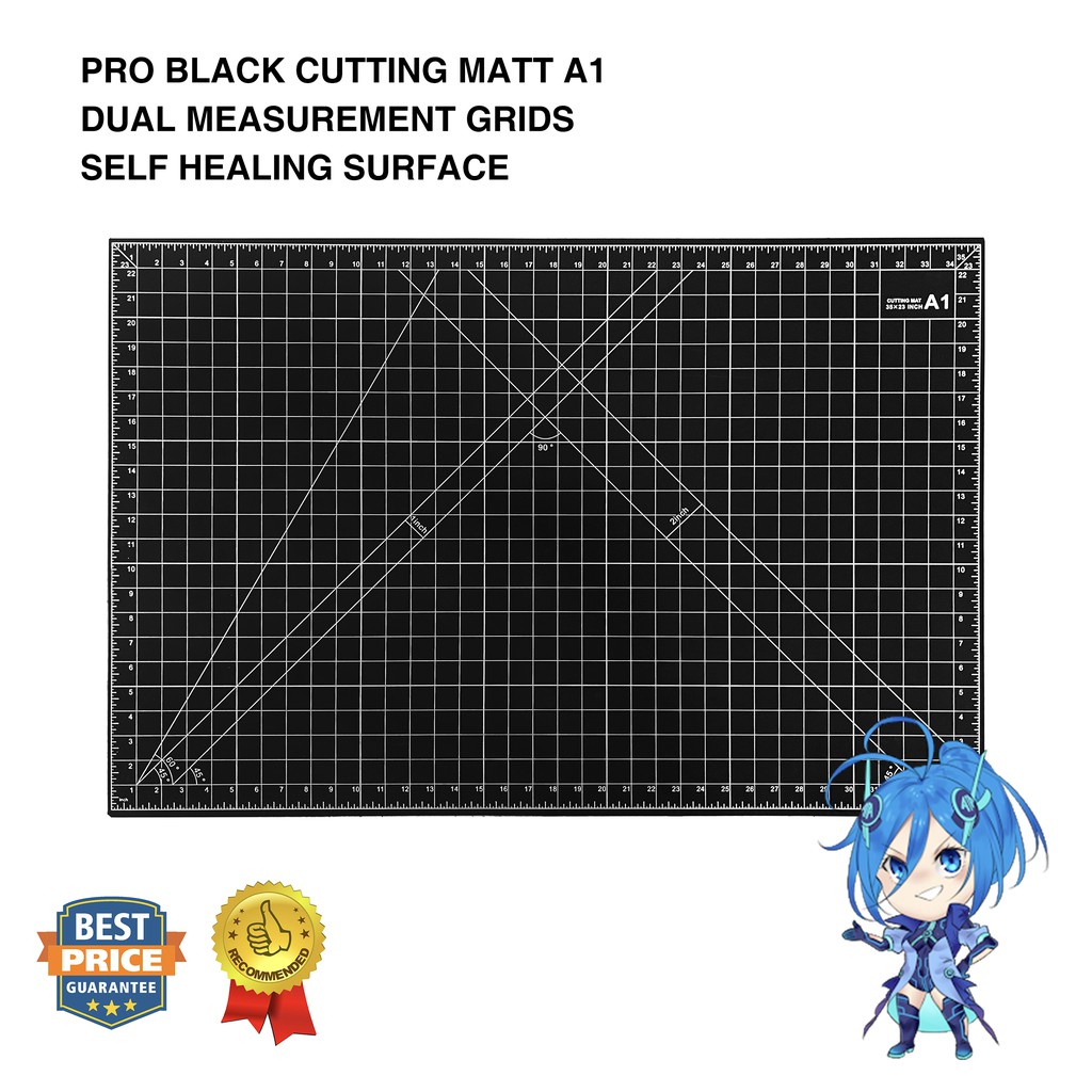 Cutting Mat A1 Size Pro Black Grid Matt Board for Precision in Model ...