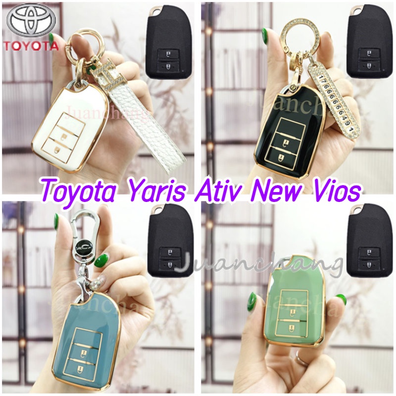 Remote Smart Car Key Fob Cover For Toyota Vios Yaris Ativ Hiace Chrome ...