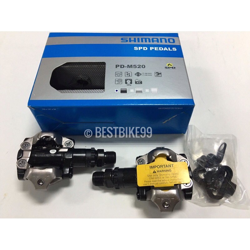 Shimano PD M520 MTB Clipless Pedal & Cleats PD-M520 PD-M540 M540 M8000 ...