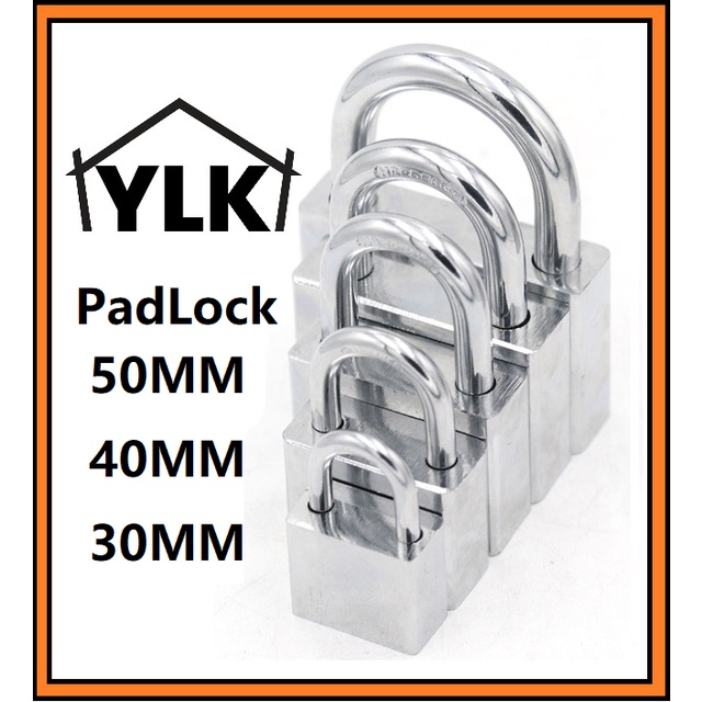 YLK Security Padlock / Silver Lock / Mangga Kunci / 锁头Padlock 30mm 40mm ...
