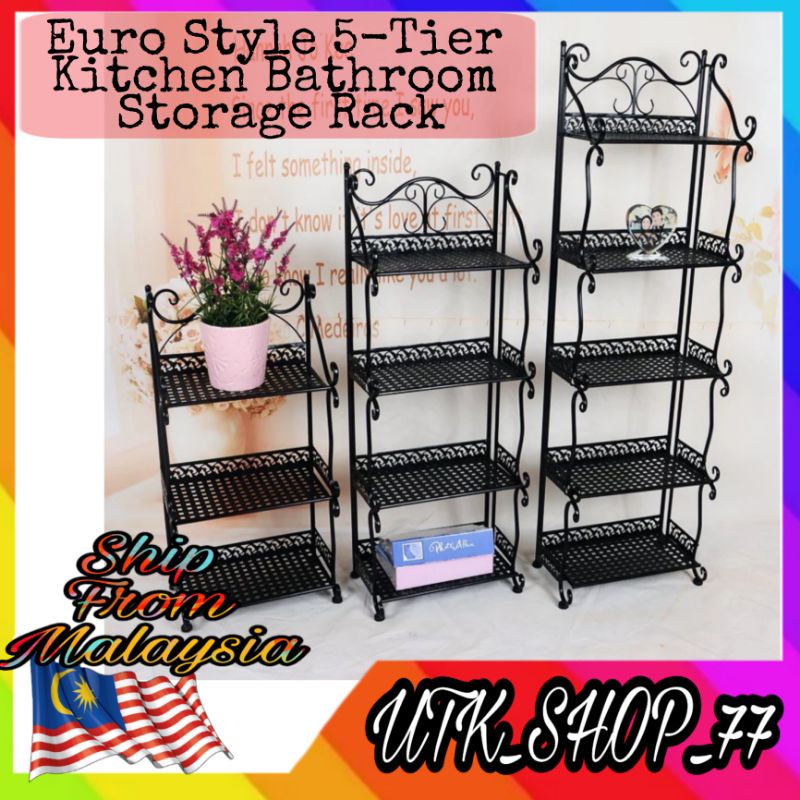 Euro Style 5-Tier Kitchen Bathroom Storage Rack 0049| 5 Tier | Storage ...