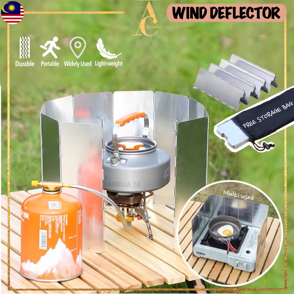 Foldable Wind Deflectors 9&10 Plates Stove Windshield Camping BBQ ...