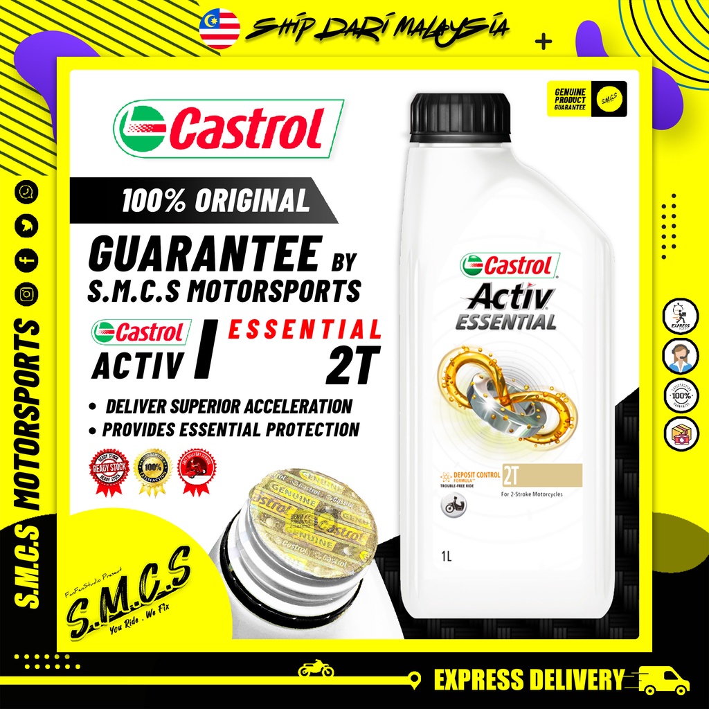 Castrol 2T Activ Essential 2-Stroke Oil [100% Original] Minyak Enjin ...