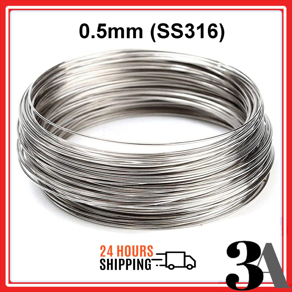 SS 316 Stainless Steel Wire Single Strand SS316 Tie Wire Soft 0.5mm ...