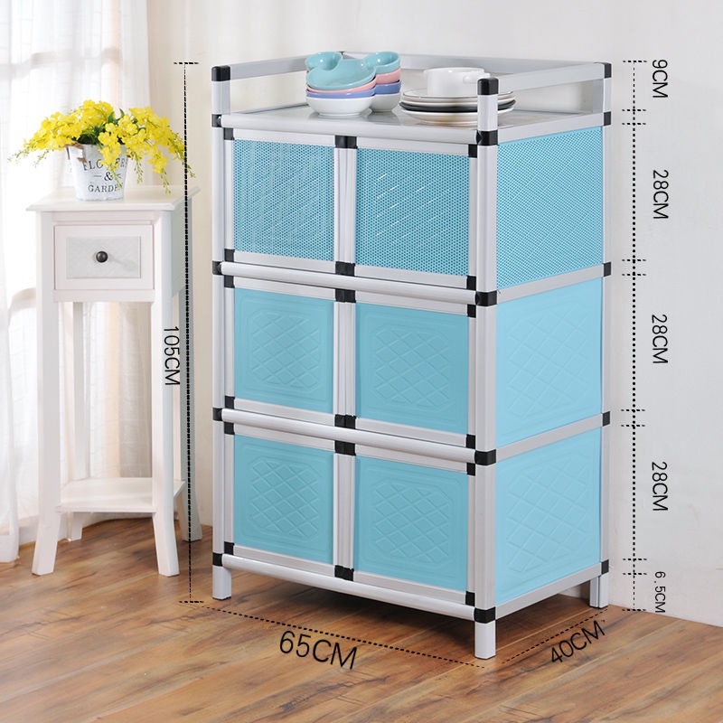 aluminum alloy simple kitchen cabinet storage cabinet stove balcony ...