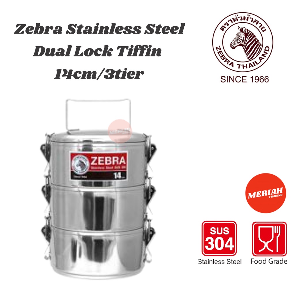 Zebra Lock Food Carrier 14cm x 3 tier | Shopee Malaysia