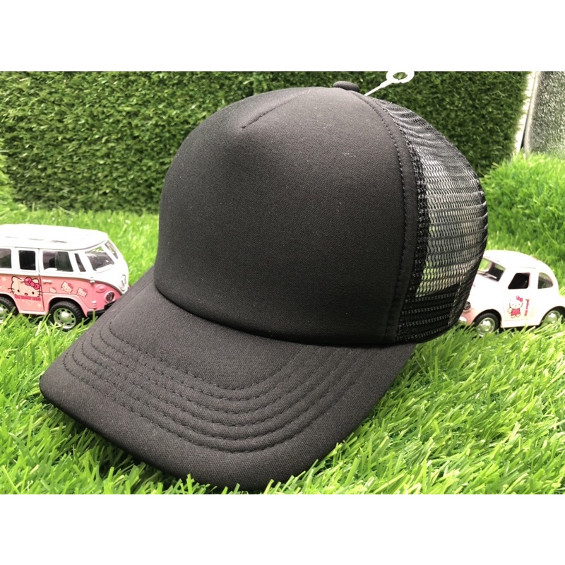 🔥READY STOCK🔥CAP BASEBALL WITH NET PLAIN BLACK ADJUSTABLE👋 | Shopee ...