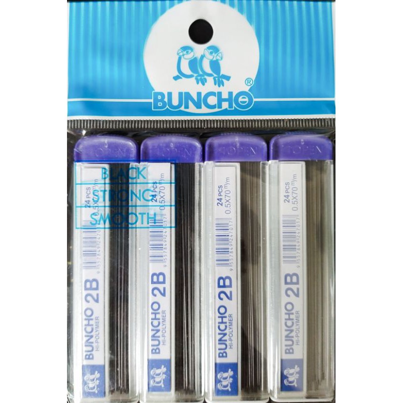 🔥CHEAPEST🔥Buncho Hi-Polymer 2B Mechanical Pencil Sharp Lead 0.5mm - (4s ...