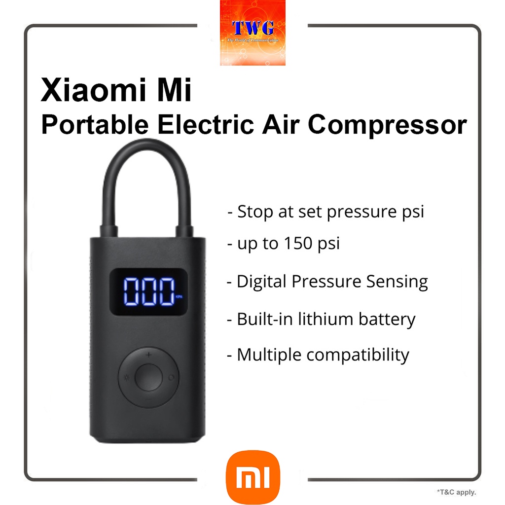 Xiaomi Mi Portable Electric Air Compressor Pump MJCQB01QJ | Shopee Malaysia