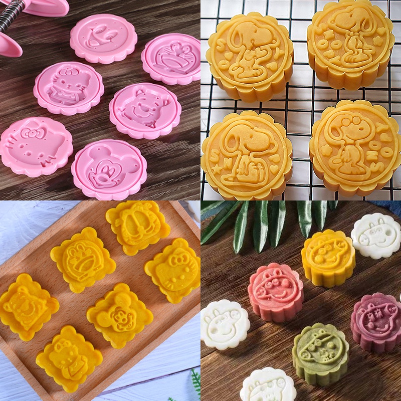 New cartoon moon cake mold Cute cat pig puppy moon cake mold,mung bean ...