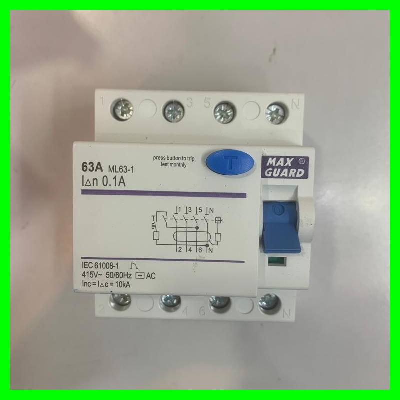 [BORONG] MAXGUARD ELCB 63A 100mA 4POLE 4P amp rccb main switch mcb db ...