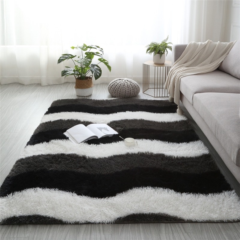 Luxury Fluffy Area Rug Modern Leopard Print Plush Rug Living Room ...