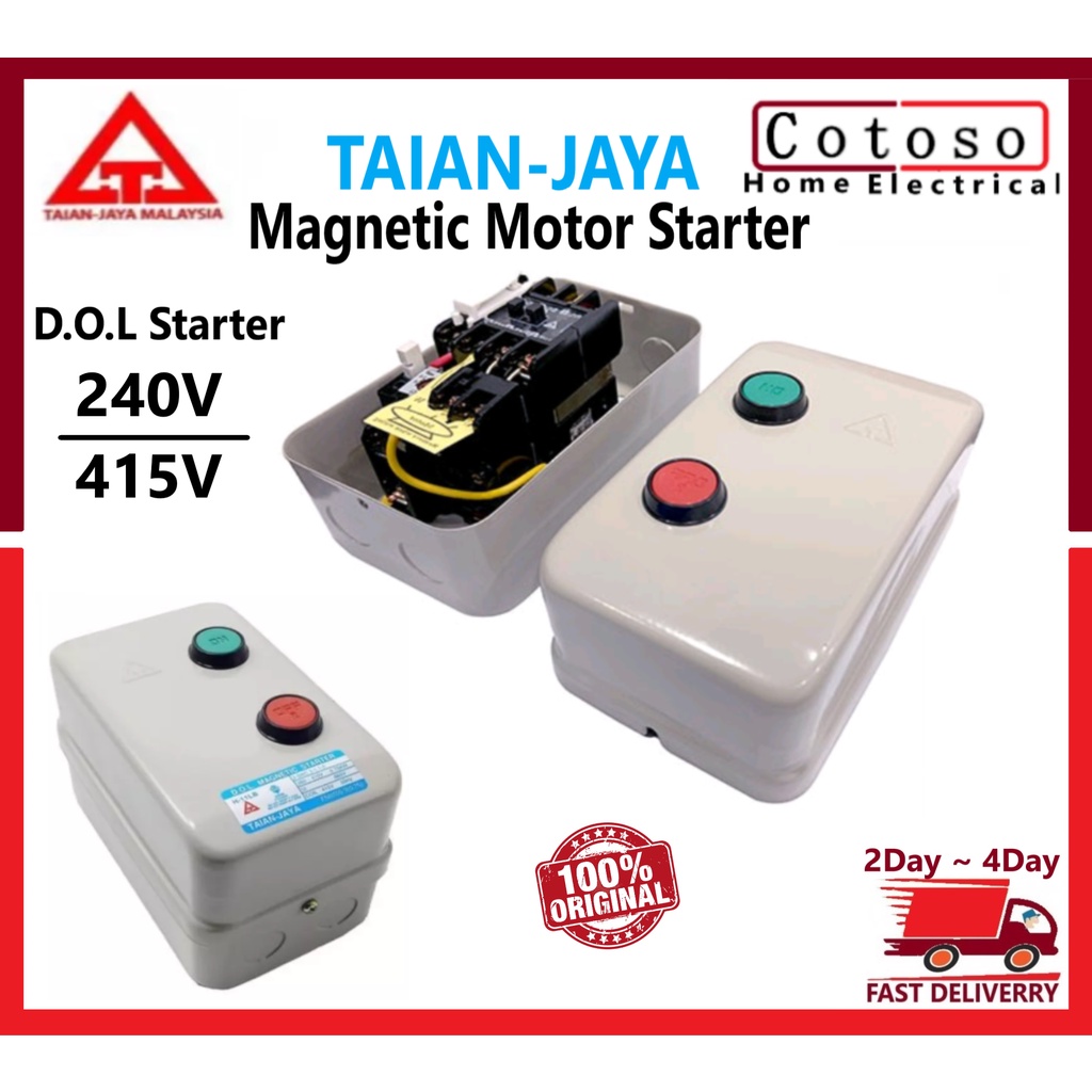 TAIAN JAYA DOL Magnetic Starter 240V-415V ~1HP 2HP 3HP 5HP 7.5HP 10HP ...