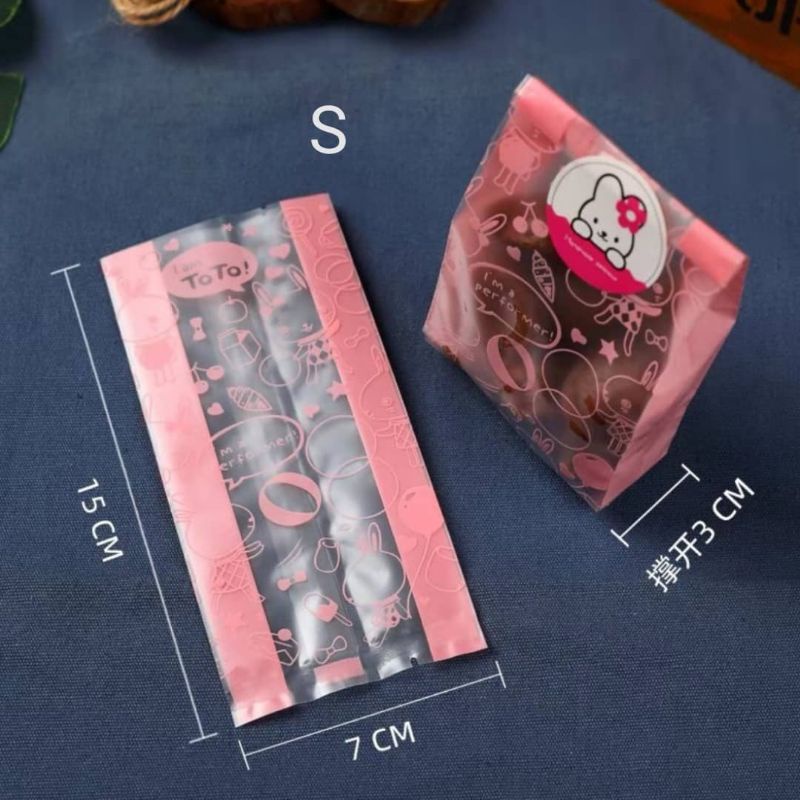 50pcs Cookies Biscuits Packaging Plastic Bag Goodies Bag Comel Plastik ...