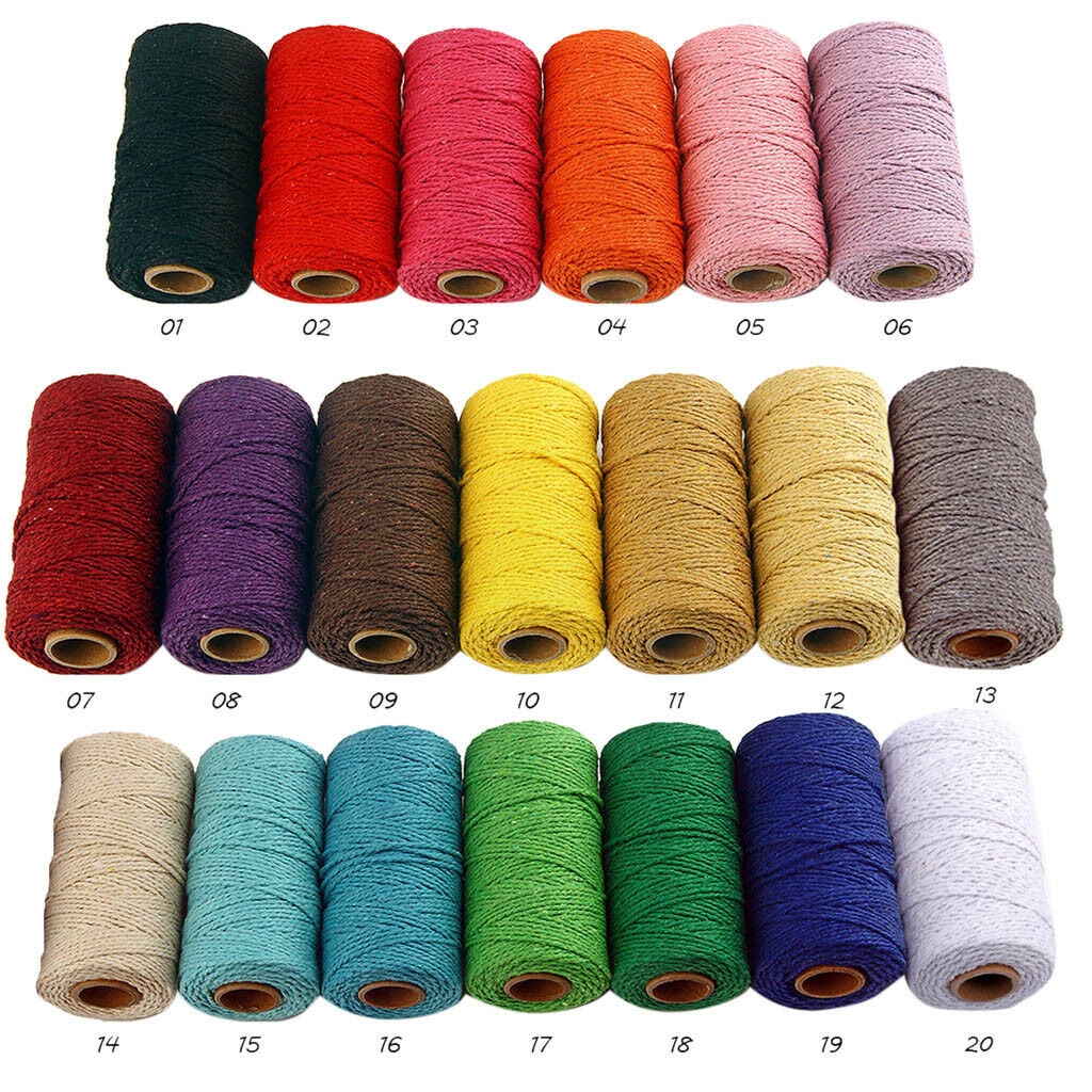 100m Long/100Yard Pure Cotton Twisted Cord Rope Artisan String Crafts ...
