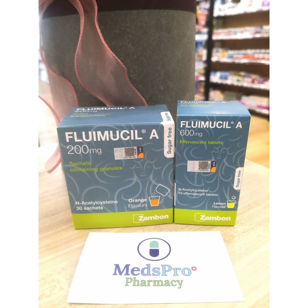 Fluimucil A 200mg 30 Sachets [Orange] (EXP 10/25)/ Fluimucil A 600mg 10 ...