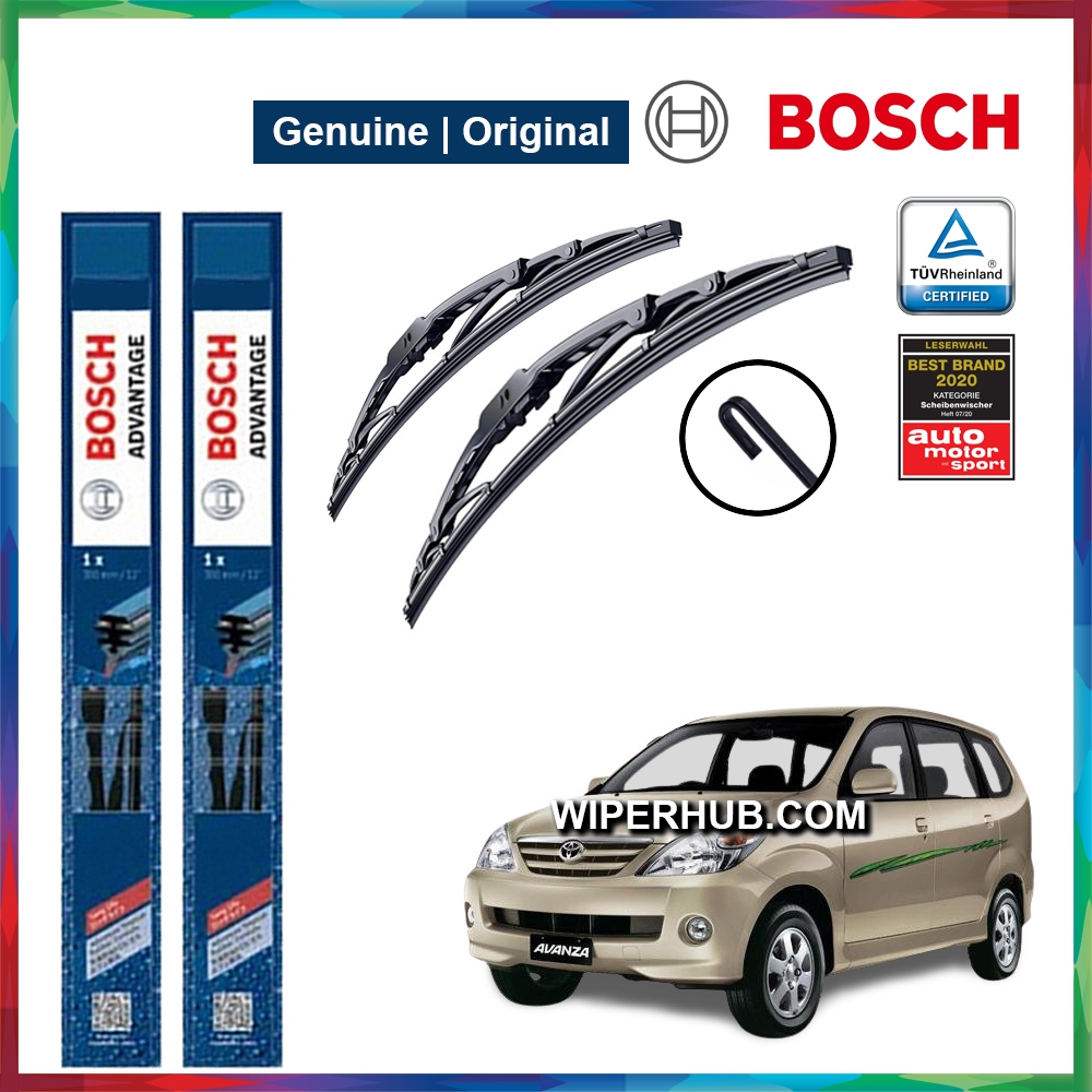 [ORIGINAL] Toyota Avanza 2004 - 2017 Bosch Advantage U-Hook Wiper Blade Windscreen (1SET ...