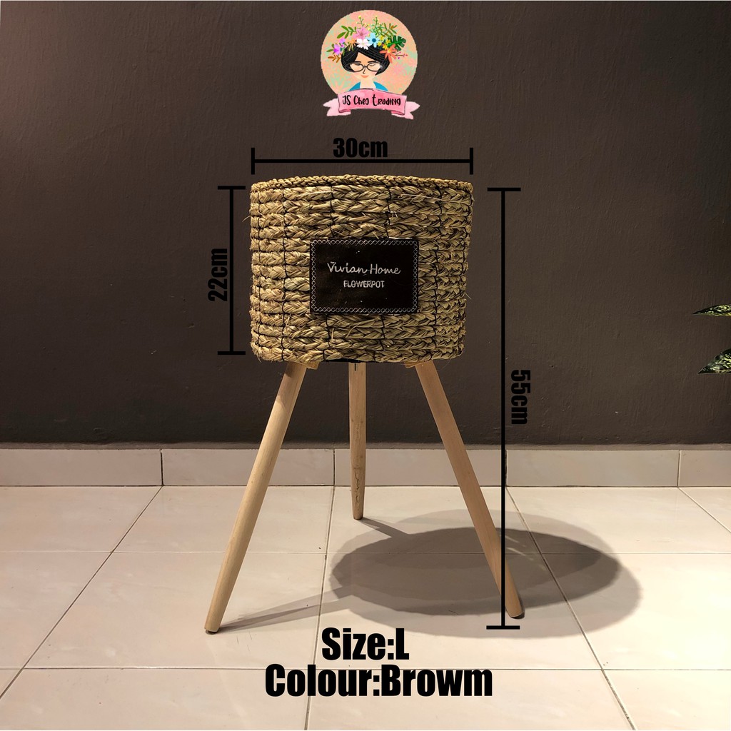 🔥Ready Stock🔥Bakul Rotan🔥Pasu Berkaki Flower Pot Rotan Pasu Bunga ...