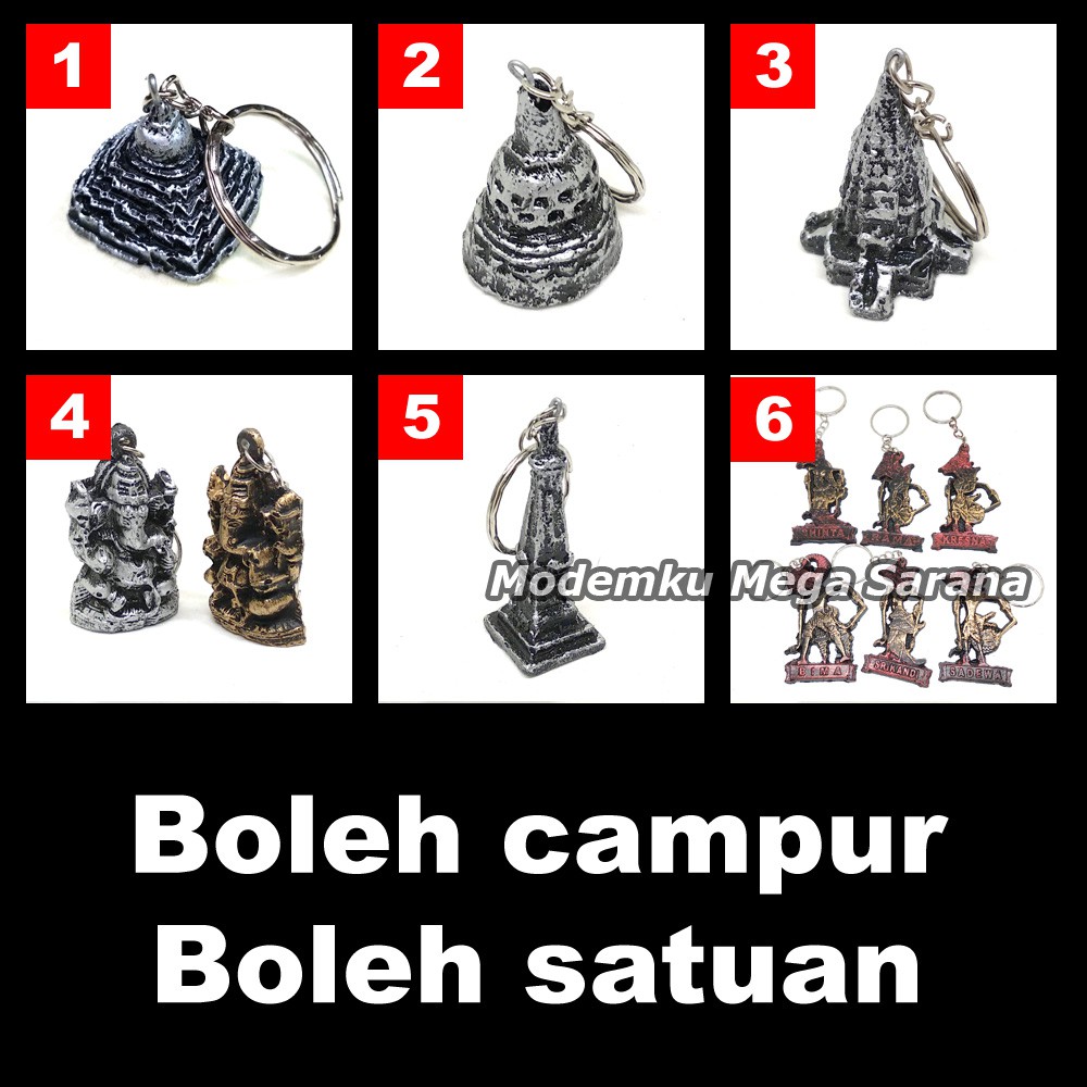 GANTUNGAN Typical Fiberglass Keychain from Jogja Borobudur Prambanan ...