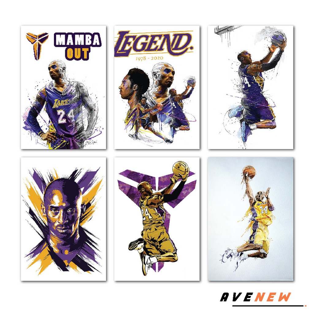 Kobe Bryant Poster NBA Legend RIP Black Mamba Wallpaper Painting Art ...