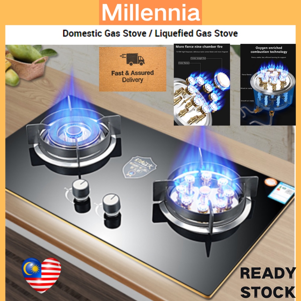Dual Function 2 Burner Durable Tempered Glass Table Desktop & Embedded ...