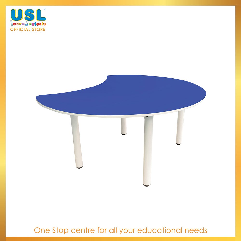 Moon Shaped Table 4' - Study Table & Desk | Rounded Corner | Solid Wood ...