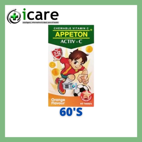APPETON ACTIV-C VITAMIN C (ORANGE) 60'S TABLETS ( EXP DATE : 04/2025 ...