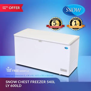 SNOW Freezer 540 liter LY600LD - NEW Solid Top Freezer (1door) | Shopee ...