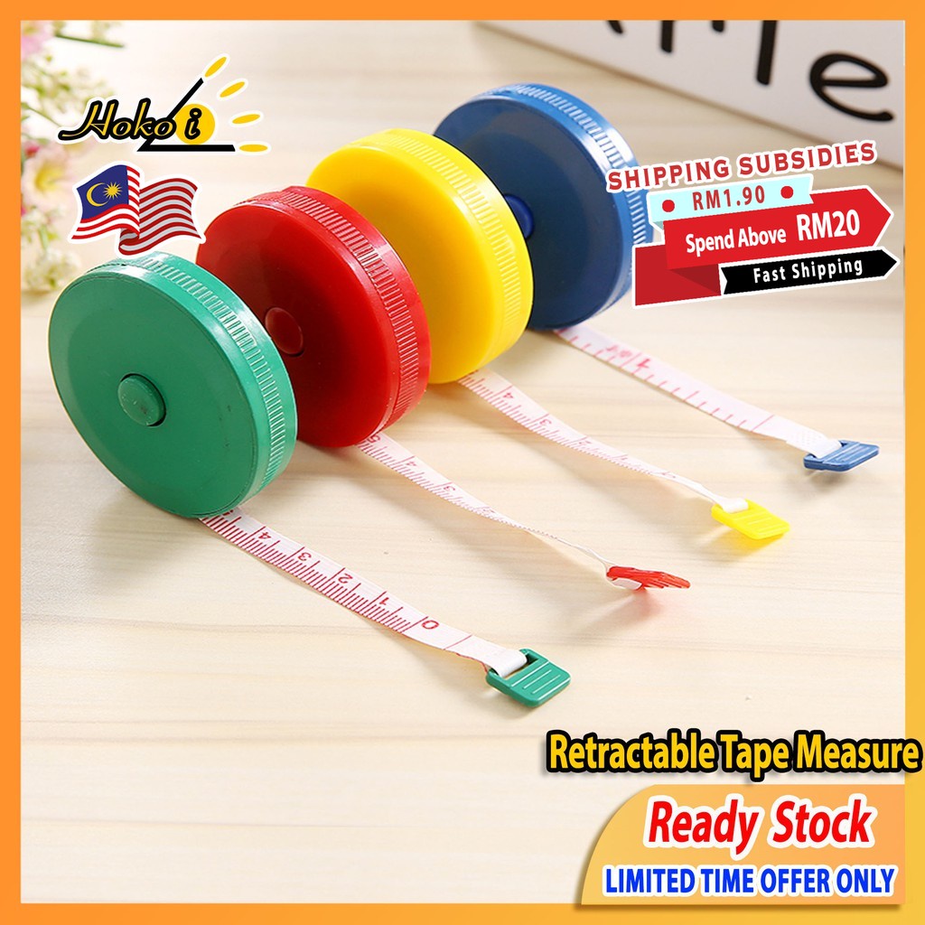 (Ready Stock) Mini Retractable Measuring Tape Ruler Soft Tape Auto ...