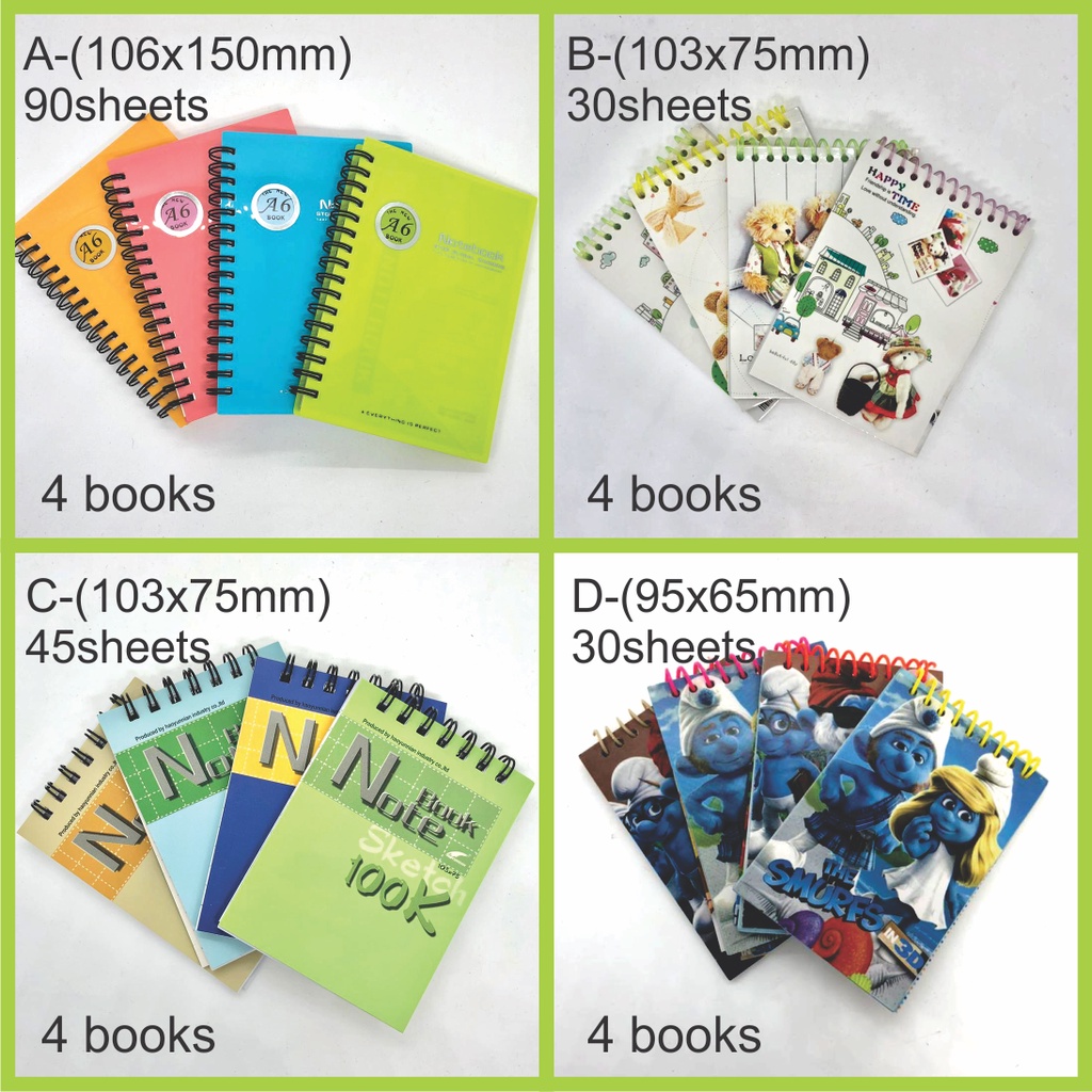 [4 books] MINI NOTE PAD / Mini Note Book / Buku Nota Kecil / Pocket ...