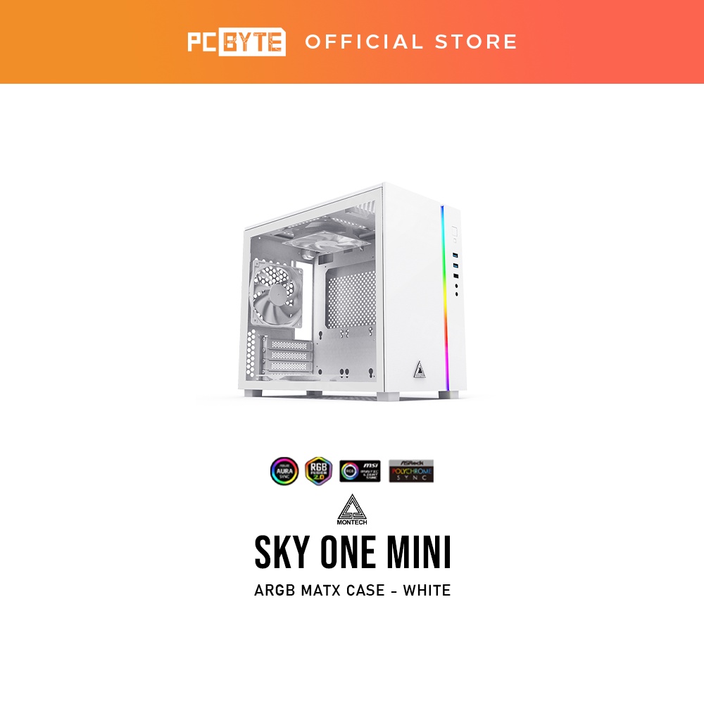 Montech Sky One Mini ITX Casing with 3 Silent Fan - Black/White ...