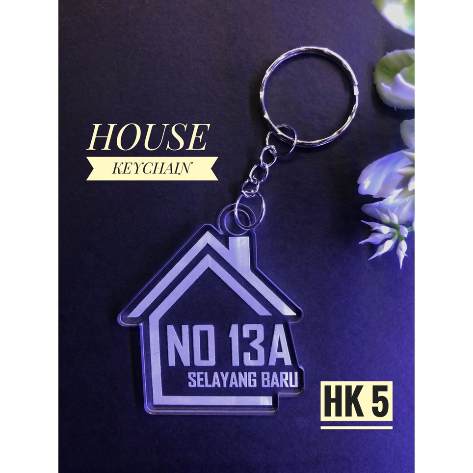 home keychain Acrylic (FREE ENGRAVING HOUSE NUMBER) | Shopee Malaysia
