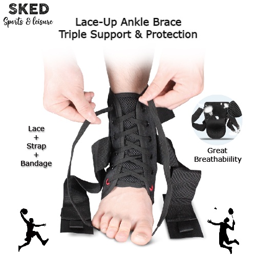 SKED Aolikes Lace Up Ankle Support Brace (1Pc) Triple Protection Ankle ...
