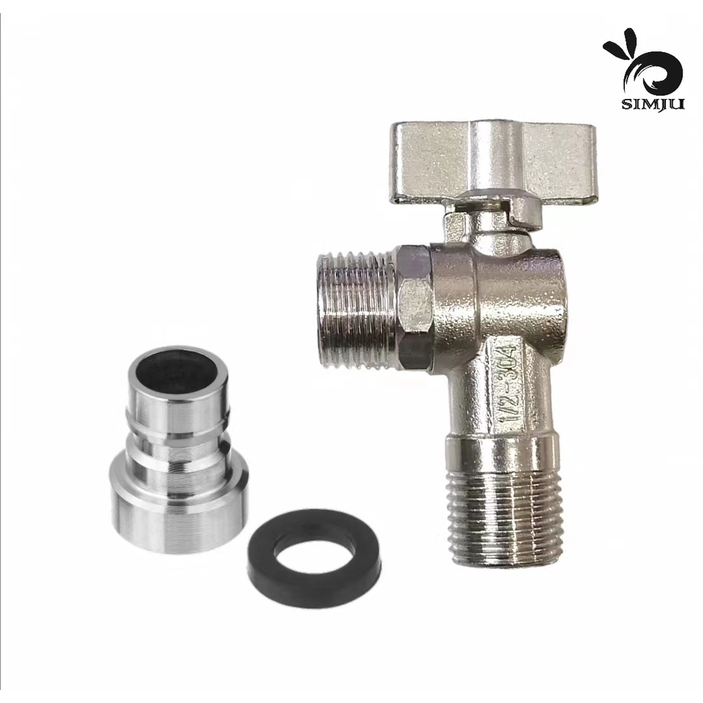 304 Stainless Steel Large Flow Angle Valve Ball Valve Core 1/2 ...