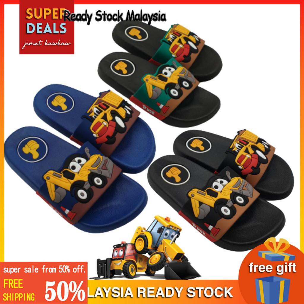 Size 24-35] Cartoon Truck Children's Sandals Kids Boys Slippers Selipa ...