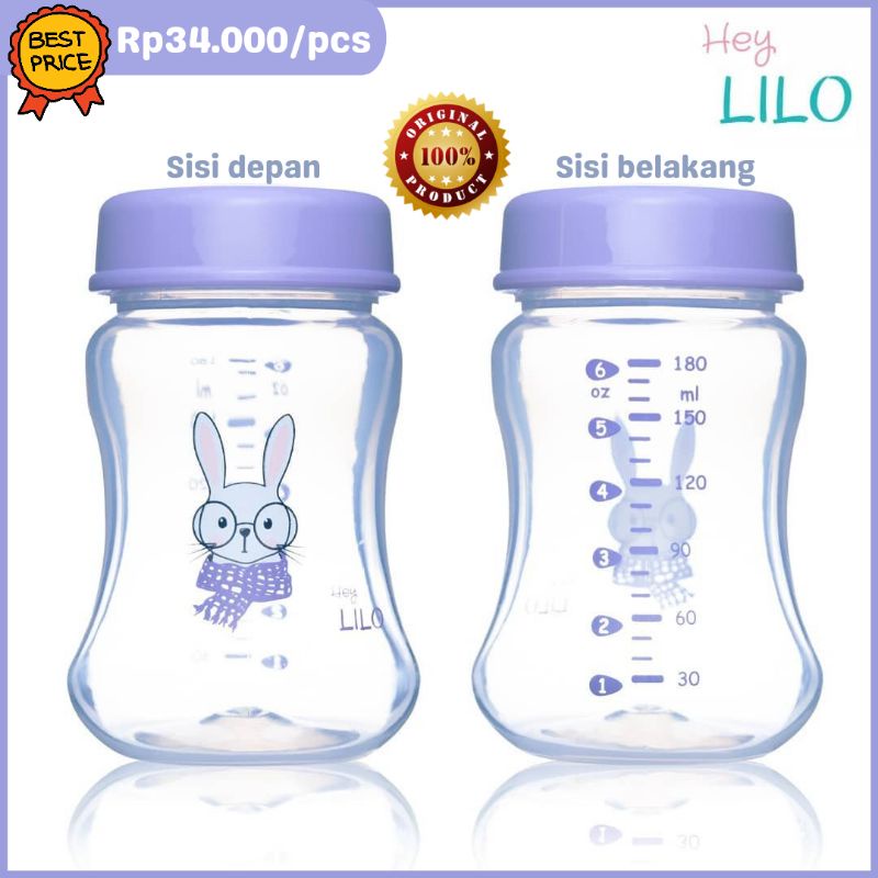UNGU Hey Lilo HeyLilo Wideneck Asip Bottle Wide Neck Breast Pump 180 ml Purple Motif Purple ...