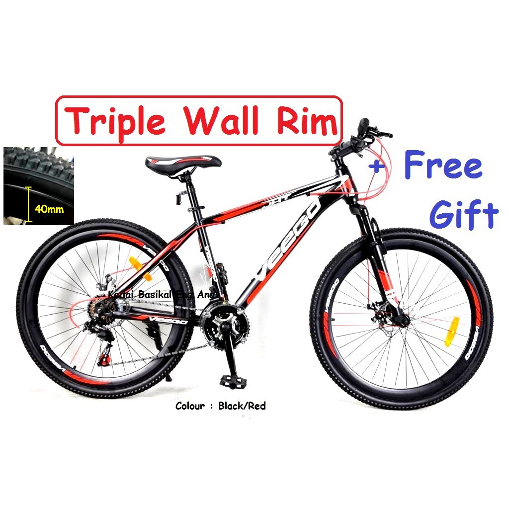 UPGRADE NEW MTB 26 NEW Mountain Bike 21 Speed TRIPLE Wall Rim Shopee Malaysia