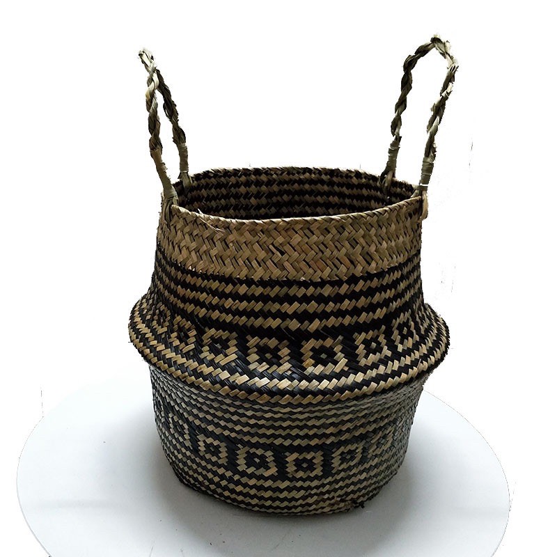 Seagrass Basket Artificial Plant Decoration Rattan Basket Flower Pot ...