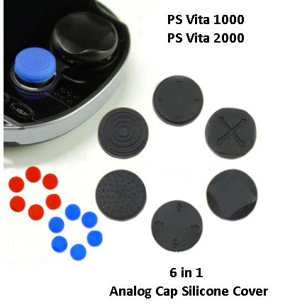 Sony PS Vita PSV 1000 / PSV 2000 6 in 1 Silicone Button Joystick Analog ...