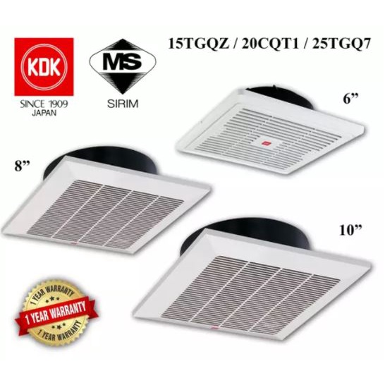 KDK Ceiling Ventilation Fan 25TGQ7 / 20TGQF / 15TGQZ Ceiling Mounted ...