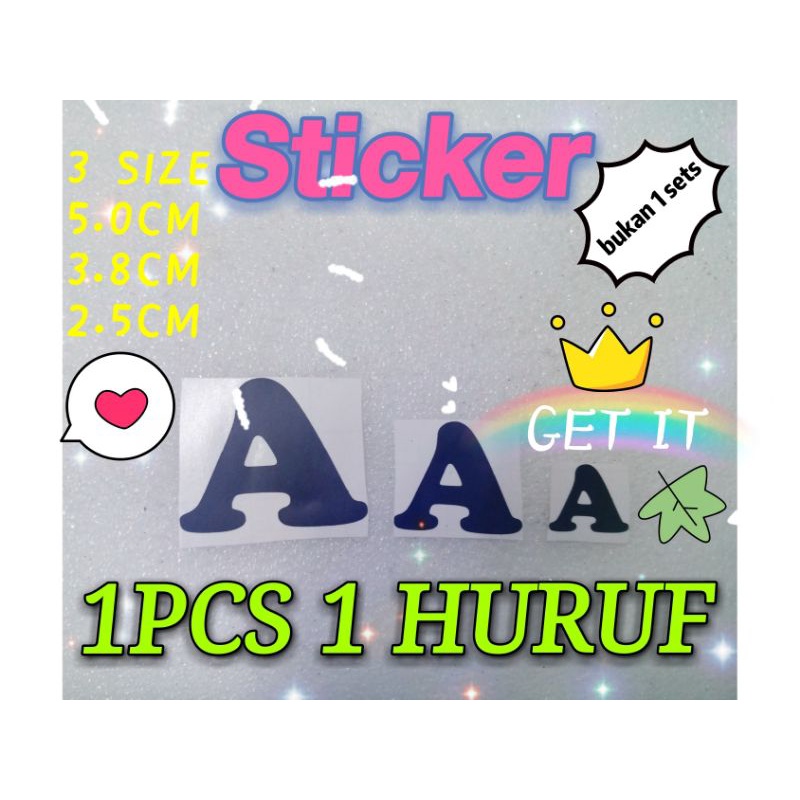 [Ready Stock] 3 Size Huruf/ Alphabet Sticker untuk hantaran, gift ...