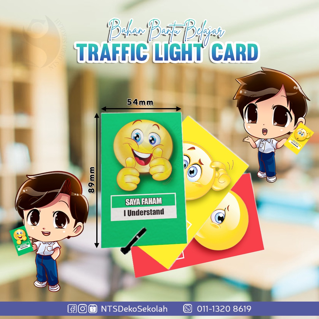 READY STOCK TRAFFIC LIGHT CARD - ALAT / BAHAN BANTU MENGAJAR (BBM-TLC ...