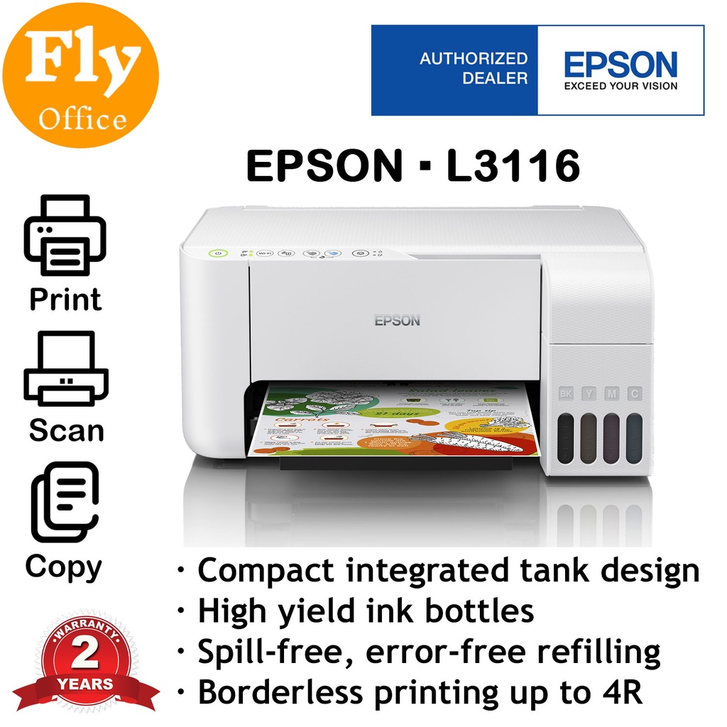 Epson EcoTank L3116 All-in-One Ink Tank Printer [Print/Scan/Copy ...