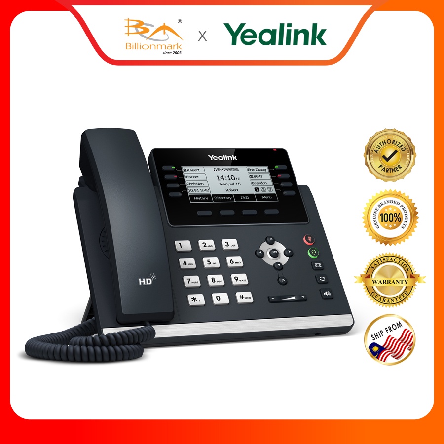 Yealink SIP-T43U Ultra Elegant Business Gigabit IP Phone | Billionmark ...