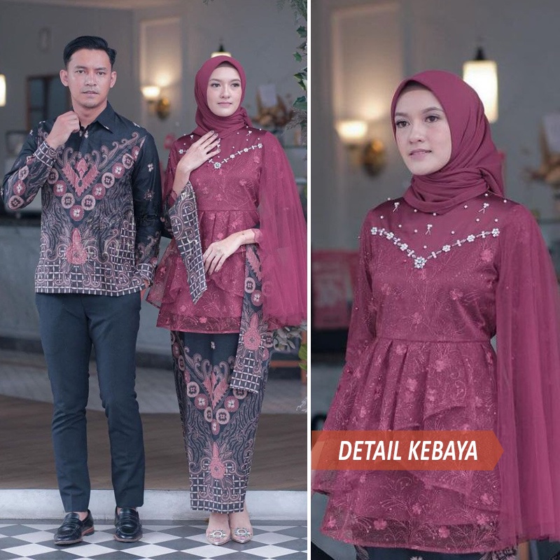 Set Of Couple kebaya Modern Batik kebaya Couple Fiance Application For ...
