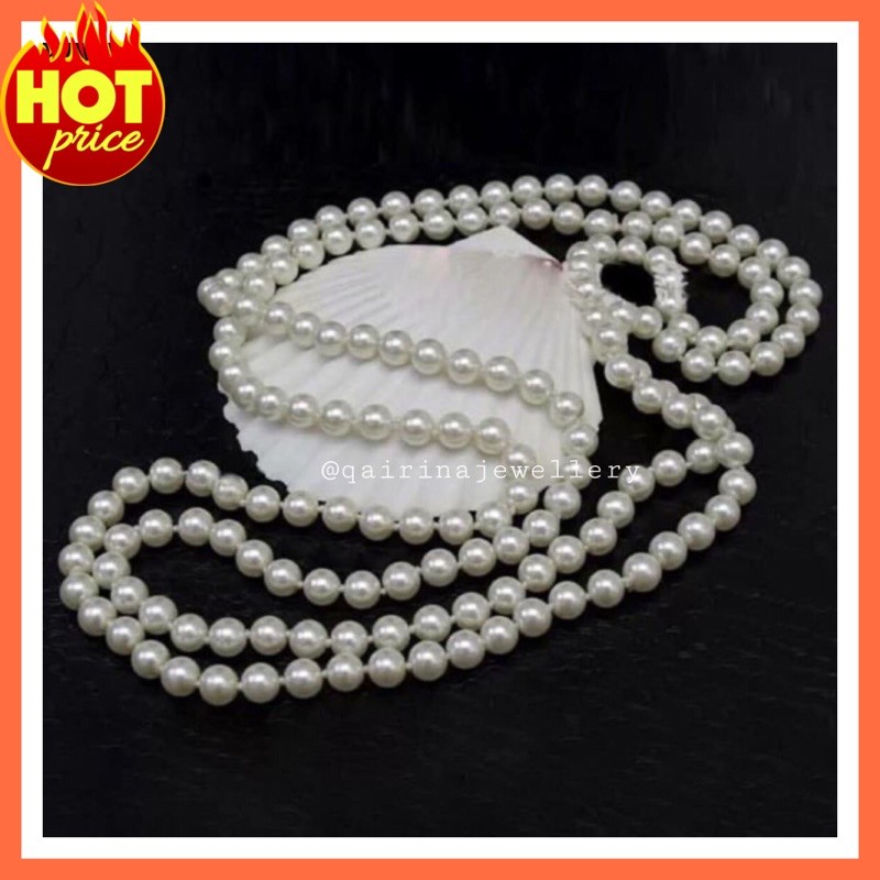 🔥HOT ITEM🔥RANTAI LEHER MUTIARA PEARL WHITE (READY STOCK) | Shopee Malaysia