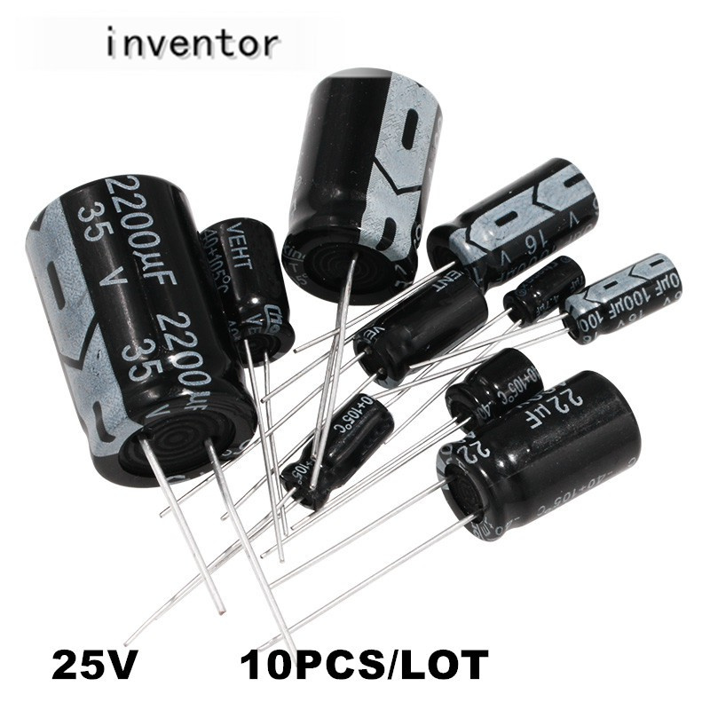 10PCS 25V Aluminum Electrolytic Capacitor 100UF 220UF 330UF 470UF 680UF ...
