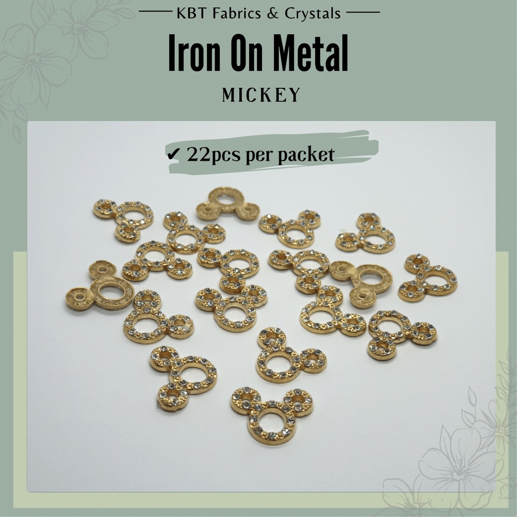 Mickey Mouse Cartoon Iron On Metal Alloy Hotfix for Tudung Mini Brooch ...